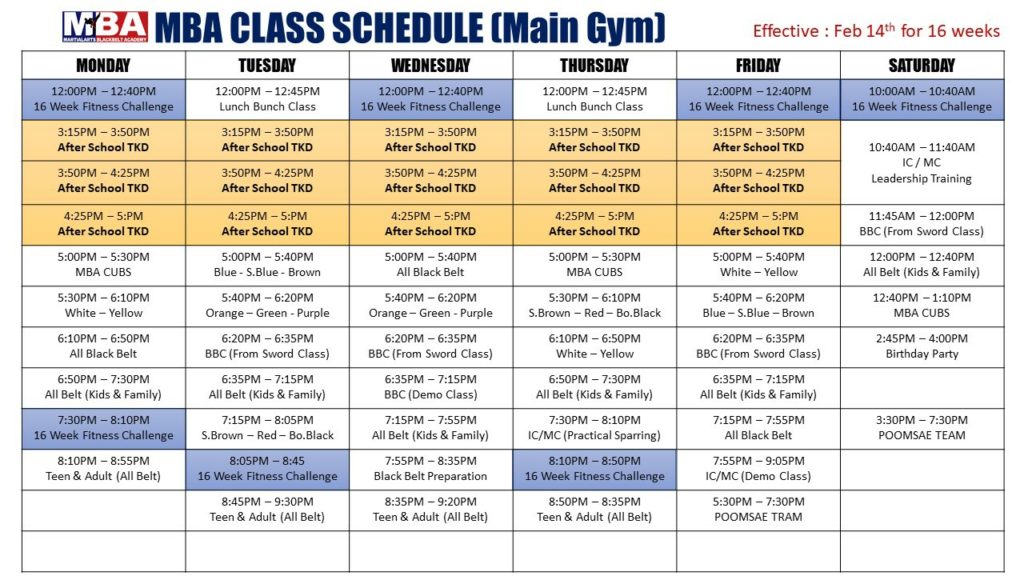 Schedules | MBA Majest